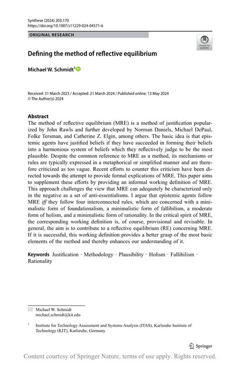 Pdf Defining The Method Of Reflective Equilibrium