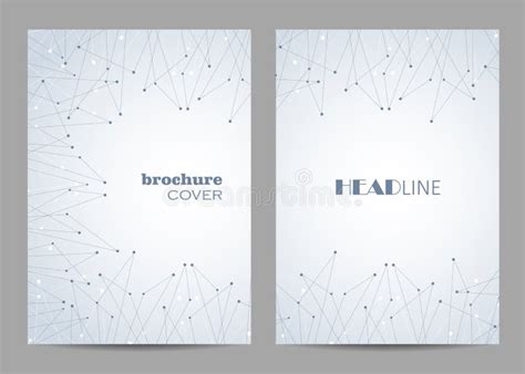Brochure Template Layout Design Abstract Geometric Background With Connected Lines And Dots