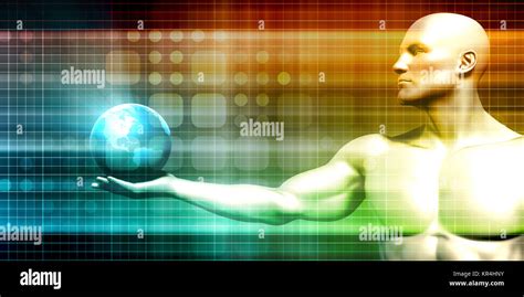 Man Holding Globe Stock Photo Alamy