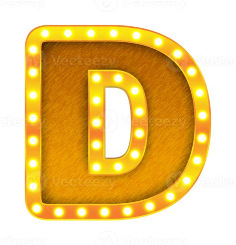 D Retro Cinema Light Bulb Sign Alphabet 13090506 Png