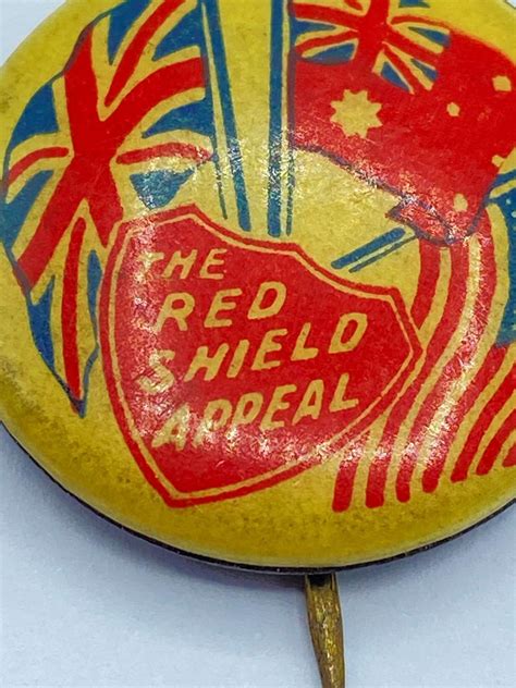 Ww2 Australian The Red Shield Appeal Salvation Army Donation Badge