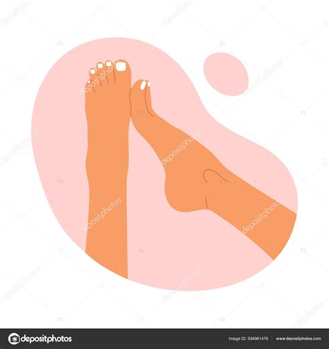Female Feet Pedicure Nail Polish Pedicure Spa Nail Care Beauty Stock