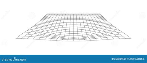 Distorted Tiled Floor Grid Warp Texture Futuristic Waved Mesh