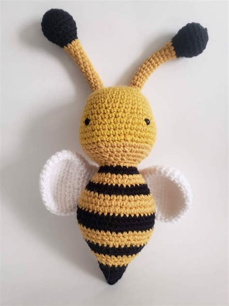 Bumblebee Stuffy Bee Stuffed Toy Honey Bee Stuffy Crochet Wasp Knit Bee Stuffy Wasp Stuffy