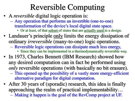 Ppt Reversible Computing A Brief Introduction Powerpoint Presentation Id 5139613
