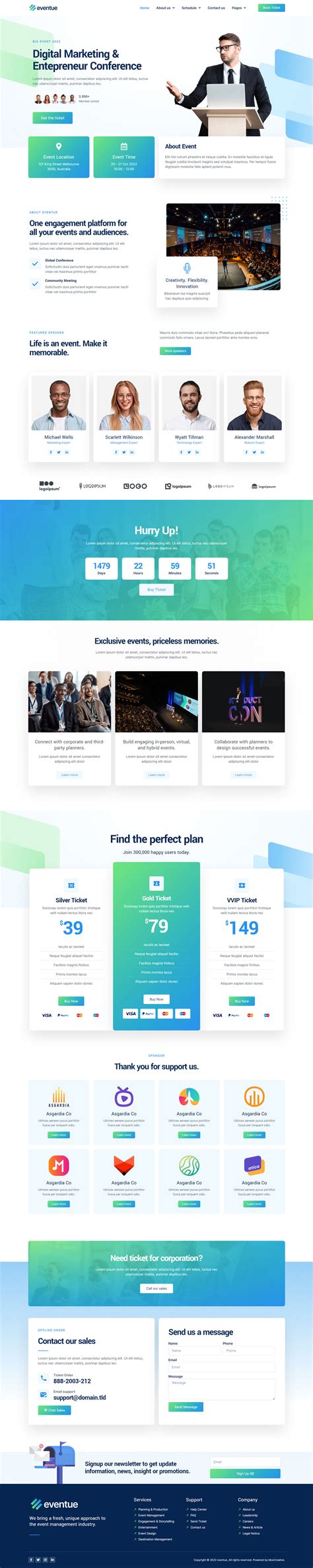 Eventue Event And Conference Elementor Template Kit By Moxcreative