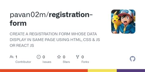 Github Pavan02mregistration Form Create A Registration Form Whose Data Display In Same Page
