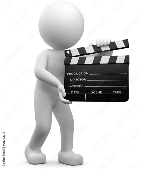 3d Männchen mit Filmklappe ilustração do Stock Adobe Stock