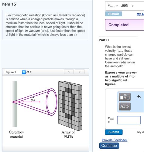 Solved Item 15 Electromagnetic Radiation Known As Cerenkov