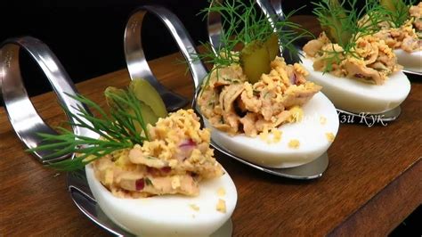 🎄🎊Фаршированные яйца с печенью трески закуска на праздничный стол