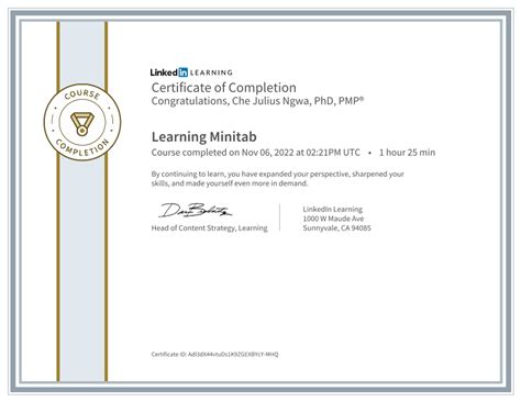 Certificate Of Completion Che Julius Ngwa Phd Pmp®ccra