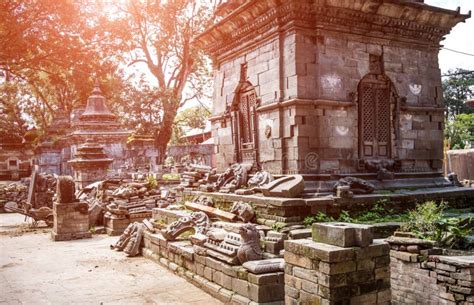Pashupatinath Temple Complex In Kathmandu Stock Image Image Of