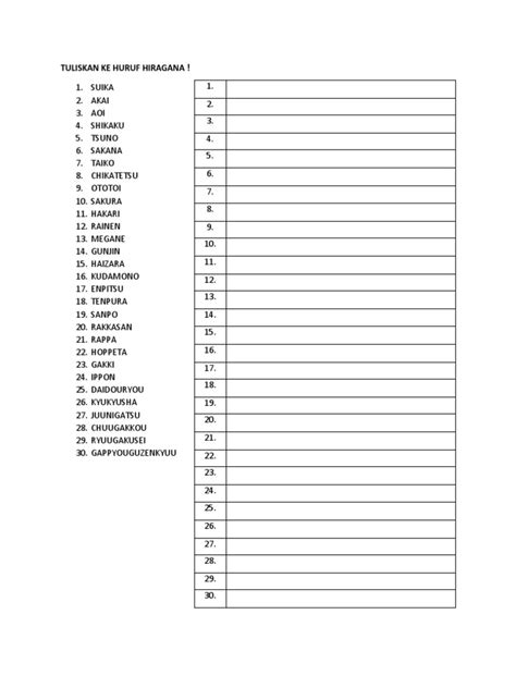 Latihan Menulis Hiragana Pdf