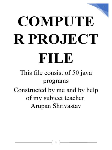 10th Icse Computer Project Of 50 Java Programs Pdf Programming