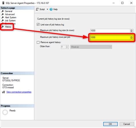 Sql Server How To Increase The Maximum Number Job History Logs Ax