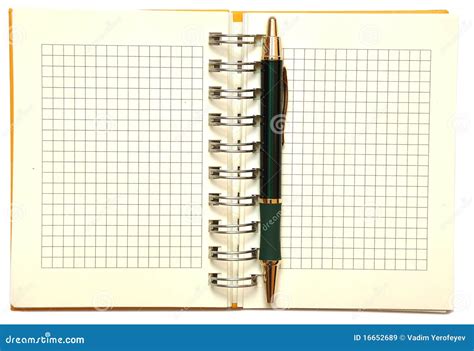 Open Spiral Bound Notebook With Pen Stock Image Image Of Office