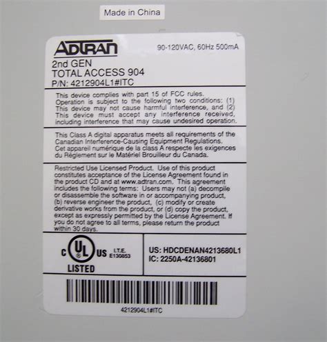 4212904l1 Total Access 904 Gateway Nwout