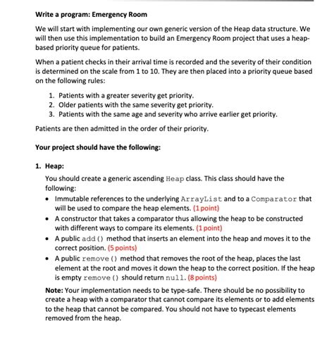 Solved Write A Program Emergency Room We Will Start With Chegg