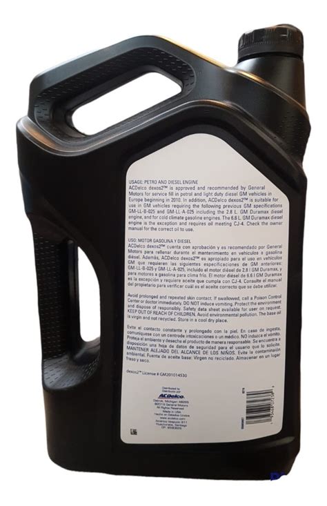 Aceite 5w30 Acdelco Full Sintetico Dexos 2 Acea C3 Api Sn Cf Cuotas