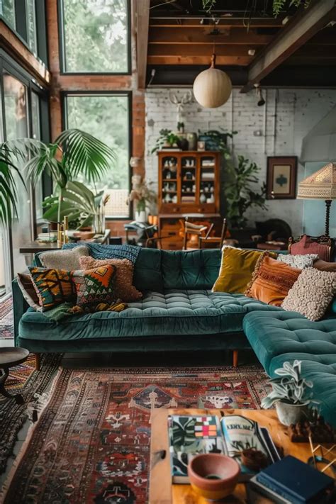 Colorful Boho Living Room Design Ideas