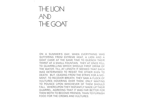 Aesops Fables The Lion And The Goat Hornseys Gallery Ripon North