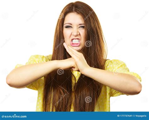Assertive Woman Showing Anger Stock Image Image Of Stop Showing