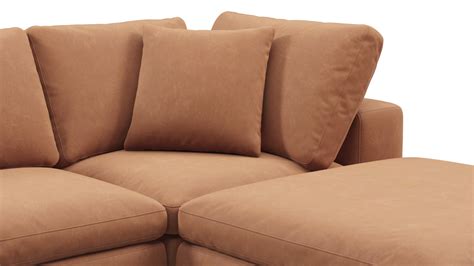 Sky Sectional Sofa Double Chaise Tan Vegan Leather Interior Icons
