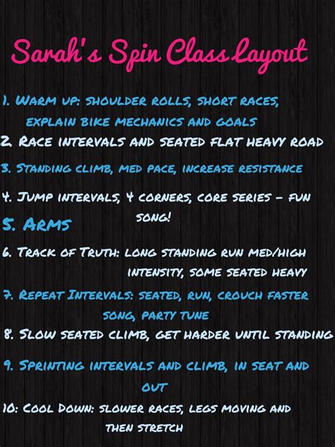 There Is A Method To My Madness My Spin Class Layout To Encompass