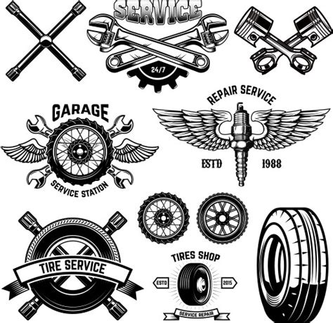 Crossed Motorcycle Pistons Design Element Vector Image