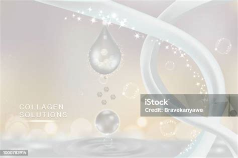 콜라겐 세럼 드롭 화장품 광고 배경 사용할 준비가 럭셔리 스킨 케어 광고 화이트 개념에 대한 스톡 벡터 아트 및 기타 이미지 개념 건강한 생활방식 과학 Istock