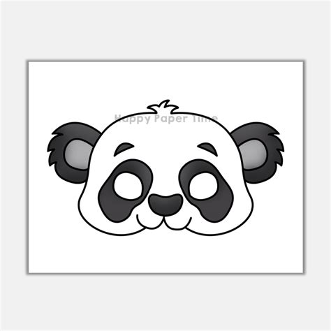 Panda Paper Mask Printable Asian Animal Costume Craft Activity Jungle