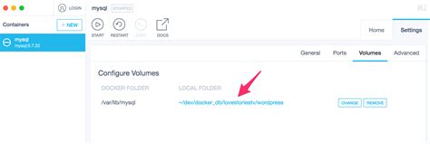 Docker Kitematic Will Not Allow Mysql Container To Use Local Storage