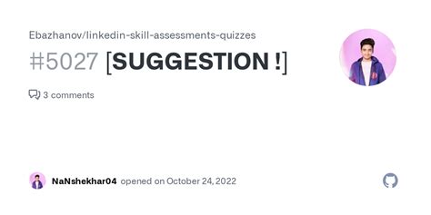 Suggestion Issue Ebazhanov Linkedin Skill Assessments