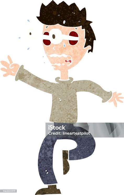 Cartoon Terrified Man With Eyes Popping Out Stock Illustration