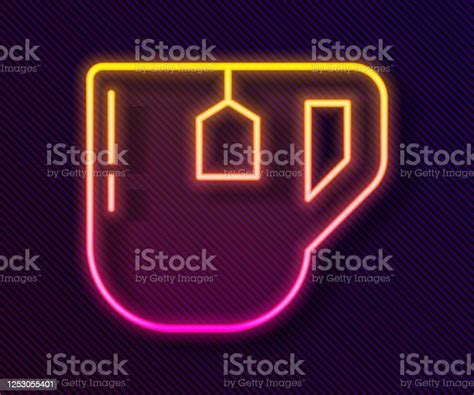 검은 배경에 고립 된 티 백 아이콘과 차의 빛나는 네온 라인 컵 벡터 일러스트레이션 0명에 대한 스톡 벡터 아트 및 기타 이미지 0명 개념 건강한 생활방식 Istock