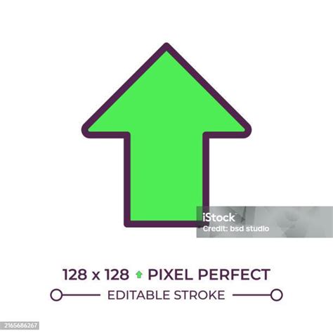 Upward Thick Arrow Rgb Color Icon Stock Illustration Download Image