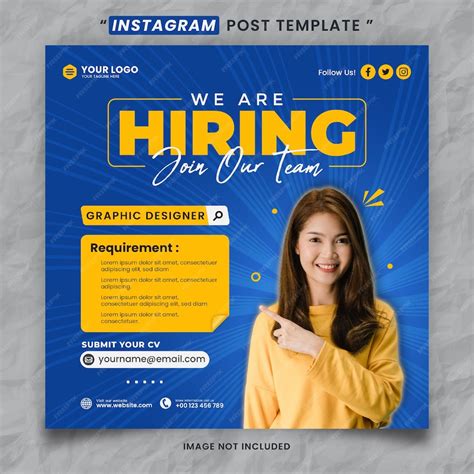 Premium Psd We Are Hiring Job Media Social Post Template