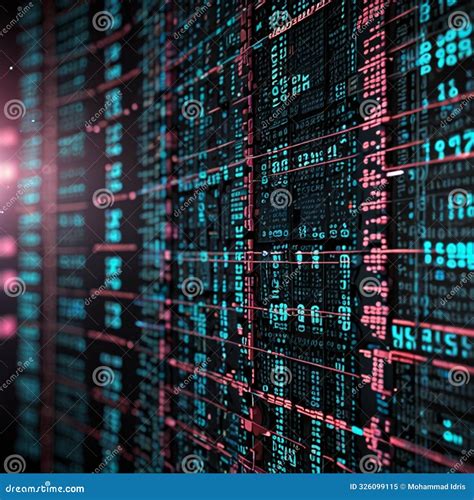 Blockchain Technology Blocks Of Information In Digital Space