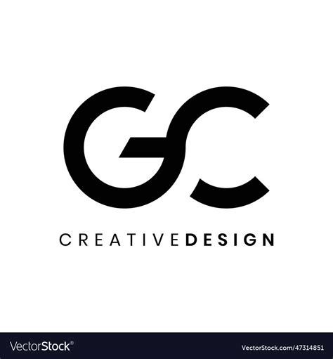 Modern Abstract Linked Letter Gc Logo Design Vector Image
