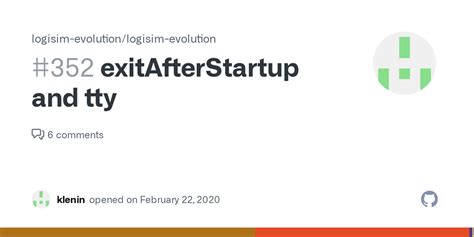 Exitafterstartup And Tty · Issue 352 · Logisim Evolutionlogisim Evolution · Github