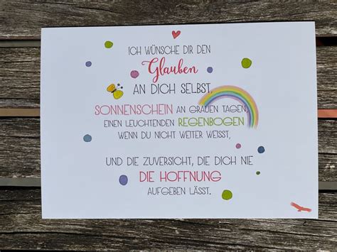 Postkarte Ich Wünsche Dir Den Glauben An Dich Selbst Sonnenschein