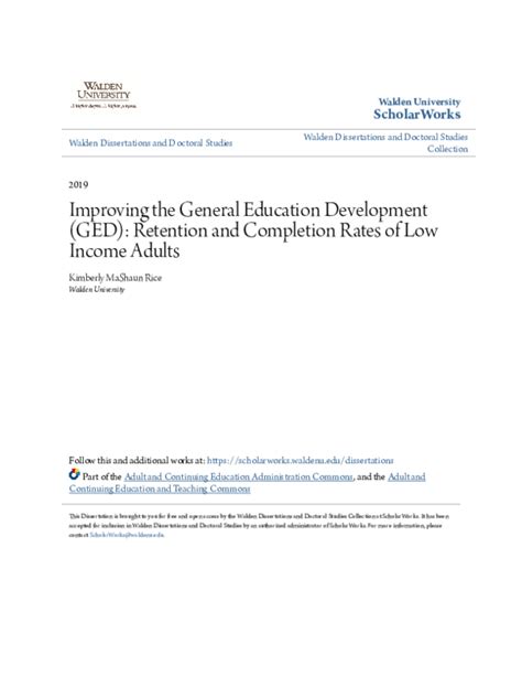 Pdf Improving The General Education Development Ged Retention And