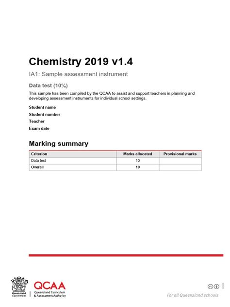 Qcaa Data Test Pdf Electrode Physical Sciences