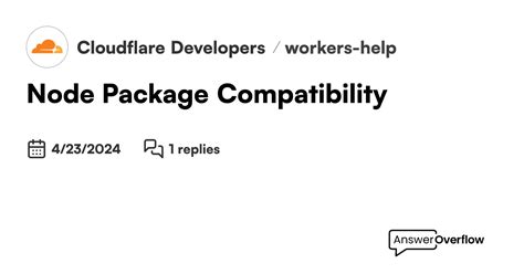 Node Package Compatibility Cloudflare Developers