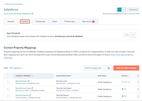 Map Hubspot Properties To Salesforce Fields