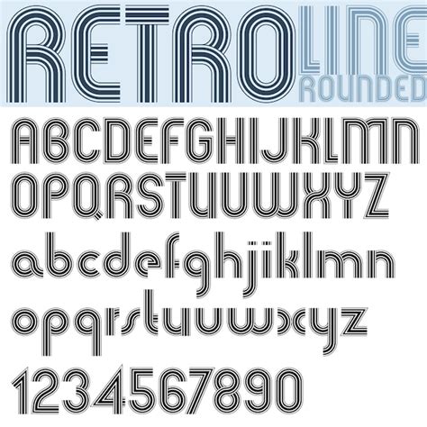Fonte de efeito de listras de linha retrô alfabeto de estilo antigo padrão melhor para uso