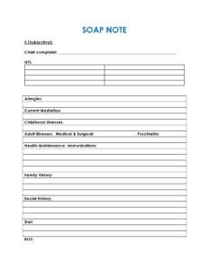 Blank SOAP Note Templates Examples TemplateArchive Fillable Form