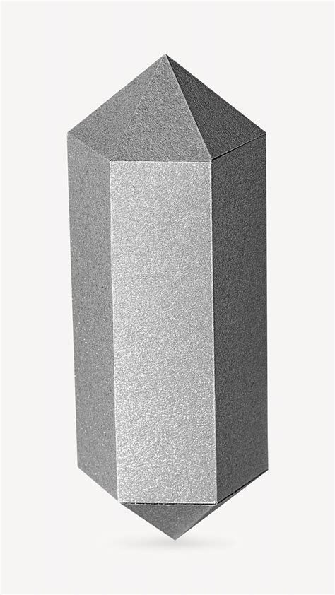 Silver Hexagonal Prism Paper Craft Free Photo Rawpixel