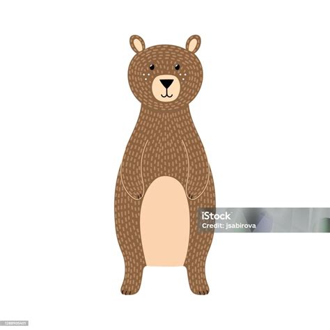 갈색 회색 곰 고립 된 요소 귀여운 숲 캐릭터 용 키즈 디자인 곰에 대한 스톡 벡터 아트 및 기타 이미지 곰 꿀 갈색 Istock