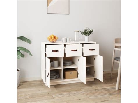 Buffet Placard De Cuisine Armoire Meuble De Rangement Blanc 100x40x75